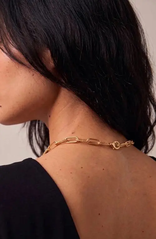 YOJ Molten Link Chain Necklace In 18ct Plated