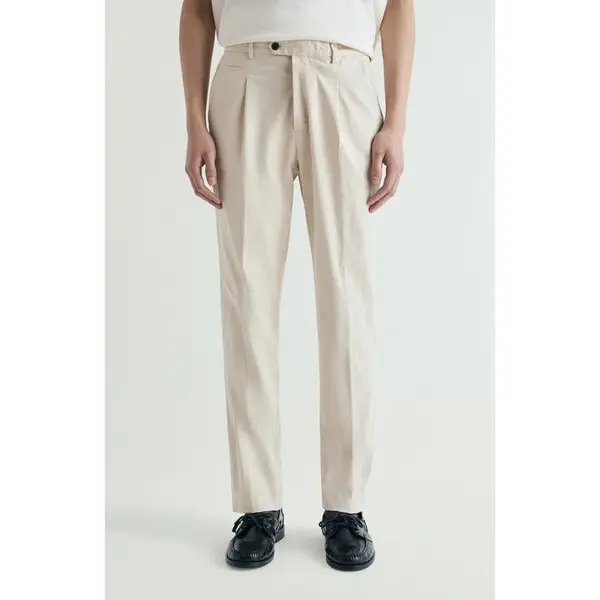 SCALPERS Cotton Blend Front Darts Pants - Beige