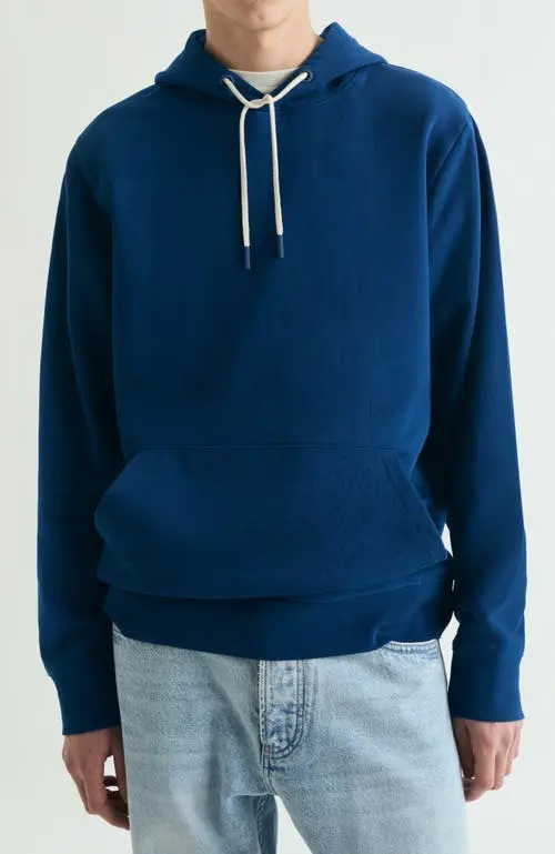 SCALPERS Embroidered Cotton Hoodie - Darkblue