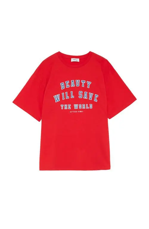OTTOD'AME Beauty Will Save The World" Cotton T-shirt