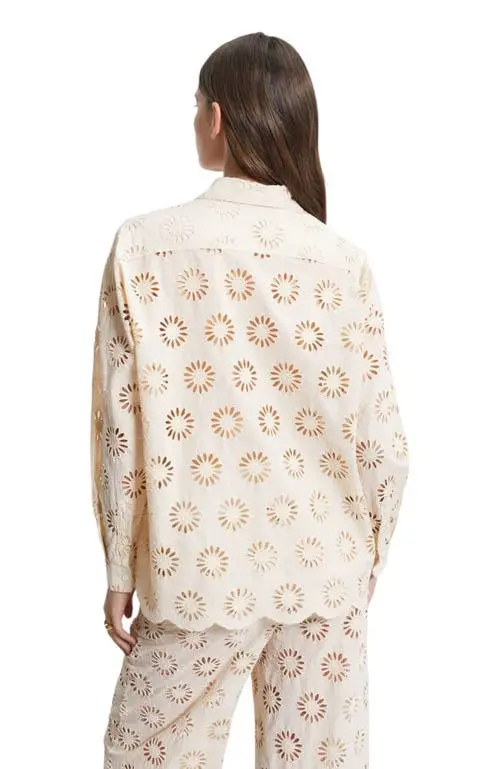 OTTOD'AME Cutwork Embroidered Cotton Shirt