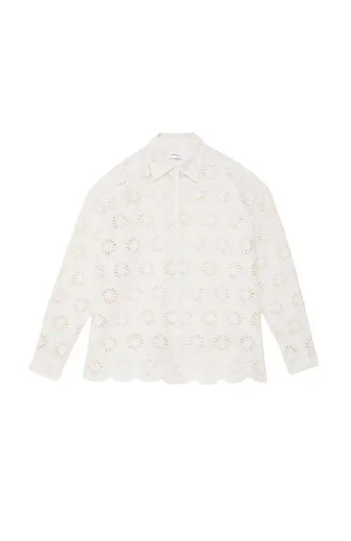 OTTOD'AME Cutwork Embroidered Cotton Shirt