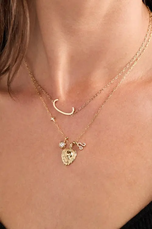 ALEX AND ANI Leo Zodiac Charm Cluster Necklace With Lion Head And Crystal Accents