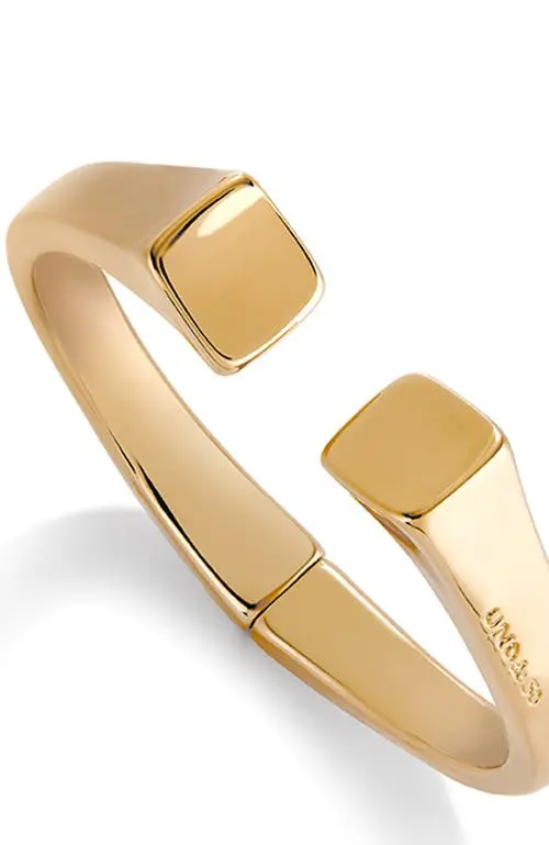 UNODE50 Rigid Smooth Finish Square End 18k -plated Bracelet