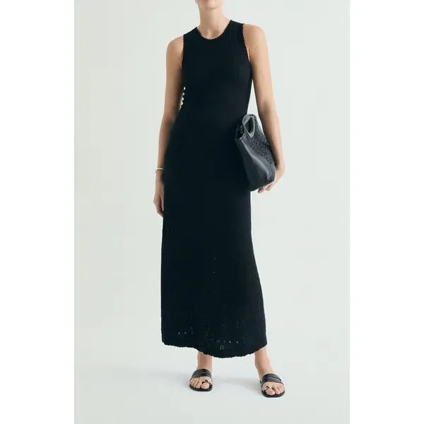 SCALPERS Openwork Knit Dress - Black