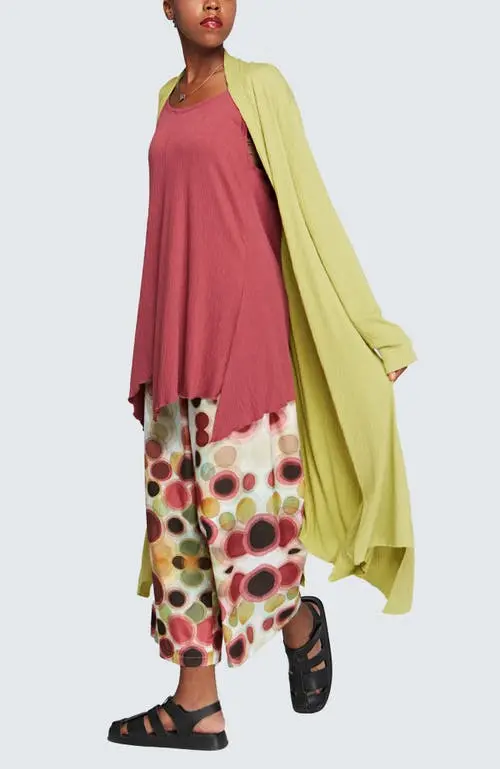 LUUKAA Myra Watercolor Dot Print Cotton-rayon Pants