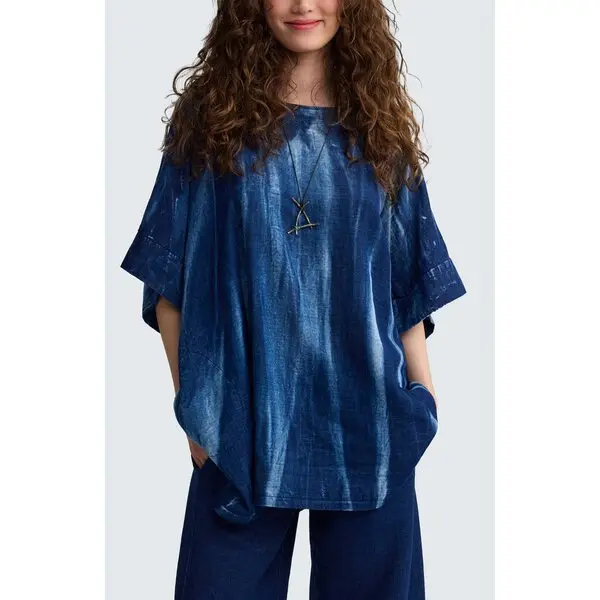 LUUKAA Quinn Batik-effect Back-button Tunic - Candy Sky
