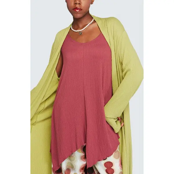 LUUKAA Thorne Wrinkled Viscose Jersey Sleeveless Top - Dry Rose