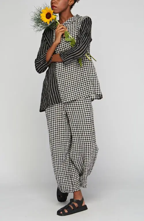 LUUKAA Illustra Checkered And Striped Blended