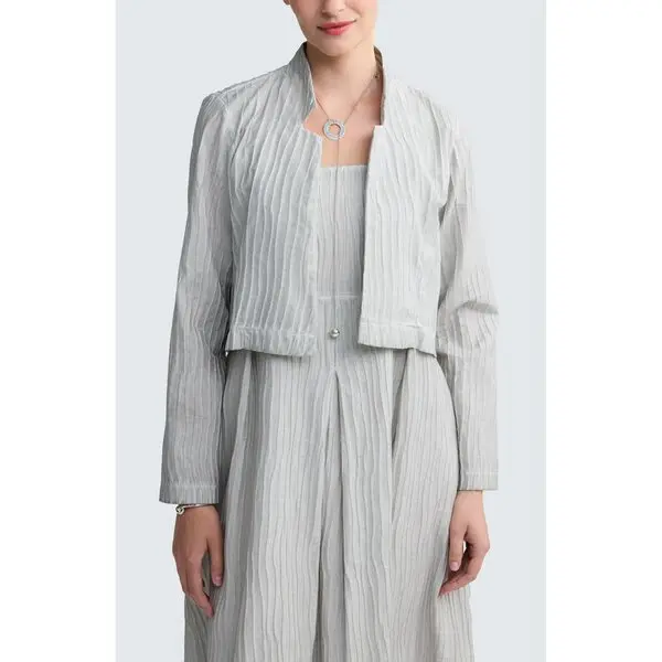 LUUKAA Ivelle Garment-dyed Bolero Jacket - Ash Grey