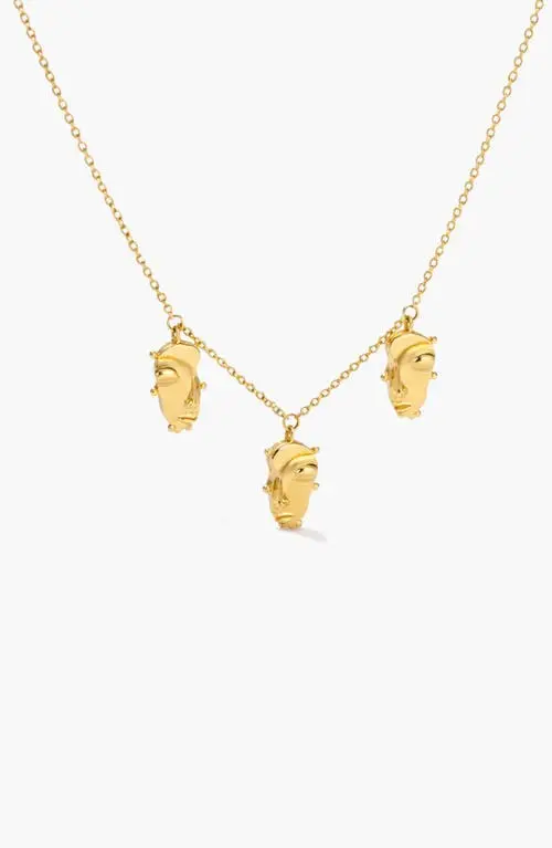 YOJ Visage Mini Charm Necklace - Gold