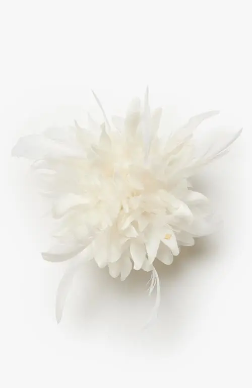 HELENA SIMON The Dahlia Duster Floral Brooch - White