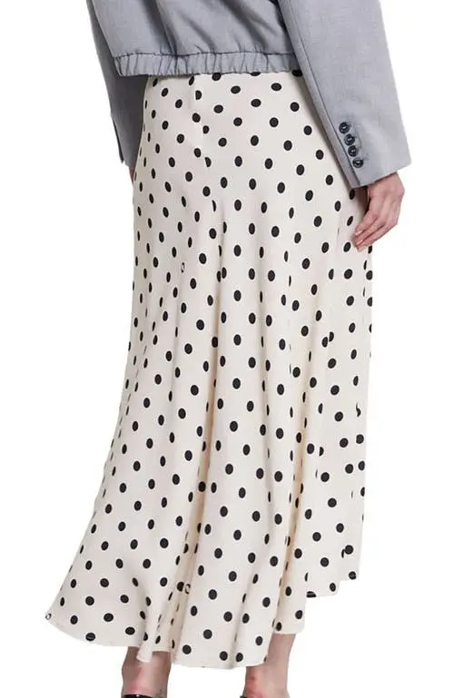 OTTOD'AME Polka Dot Viscose Long Skirt