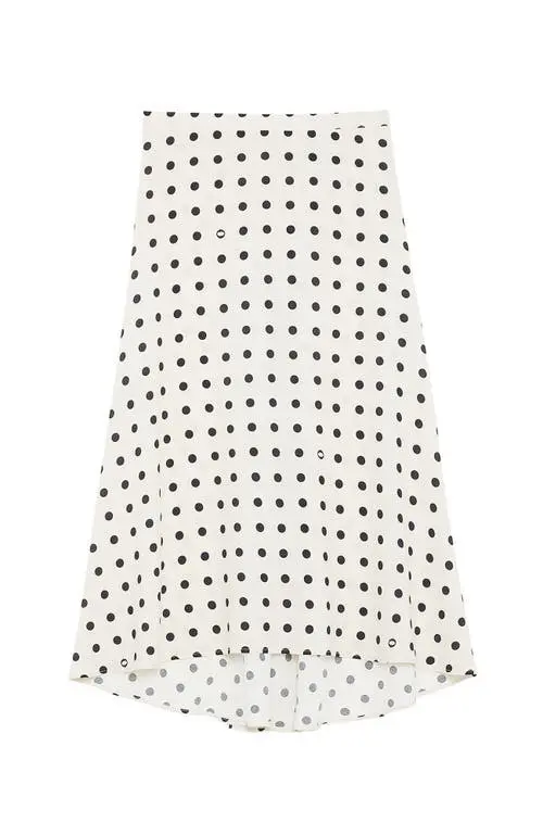 OTTOD'AME Polka Dot Viscose Long Skirt