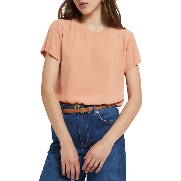OTTOD'AME Silk Blend T-shirt - Peach