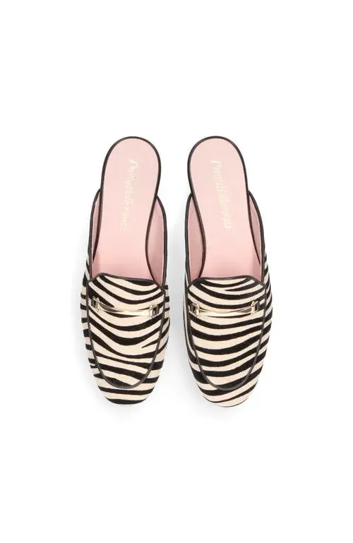 Pretty Ballerinas Round Toe Animal Print Loafer Slide - Beige