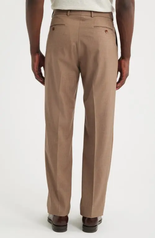 Berle Lightweight Mesh Weave Wool Dress Pants - Brown Mix
