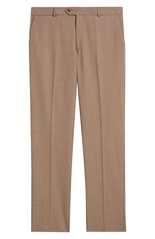 Berle Lightweight Mesh Weave Wool Dress Pants - Brown Mix