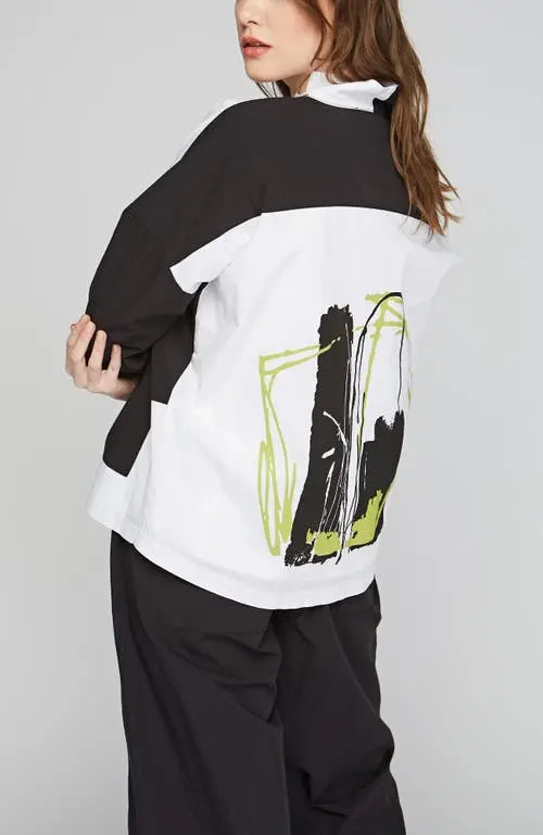 LUUKAA Thessaly Poplin Jacket With Horizontal Coupes