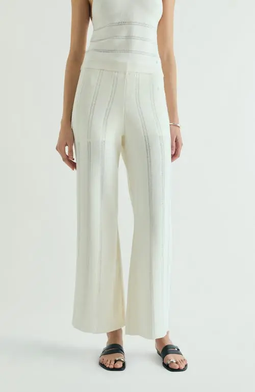 SCALPERS Ribbed Detail Knit Pants - Ecru