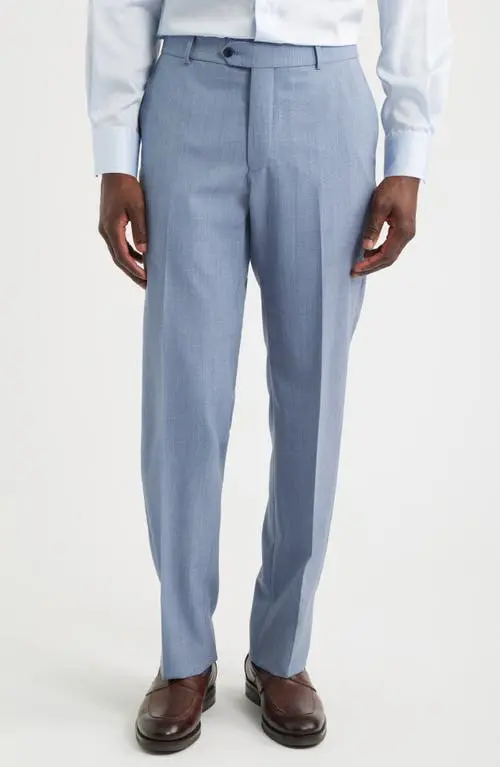 Berle Lightweight Mesh Weave Wool Dress Pants - Blue Mix