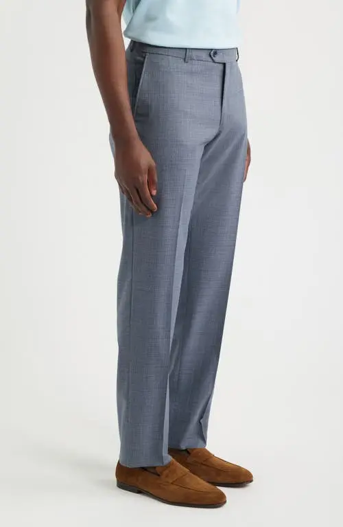 Berle Luxury Performance Flat Front Multiscreen Check Dress Pants