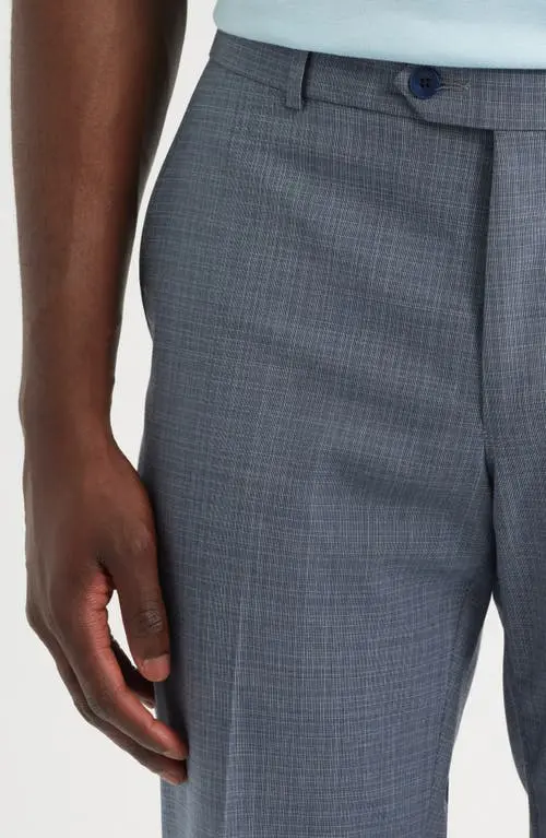 Berle Luxury Performance Flat Front Multiscreen Check Dress Pants
