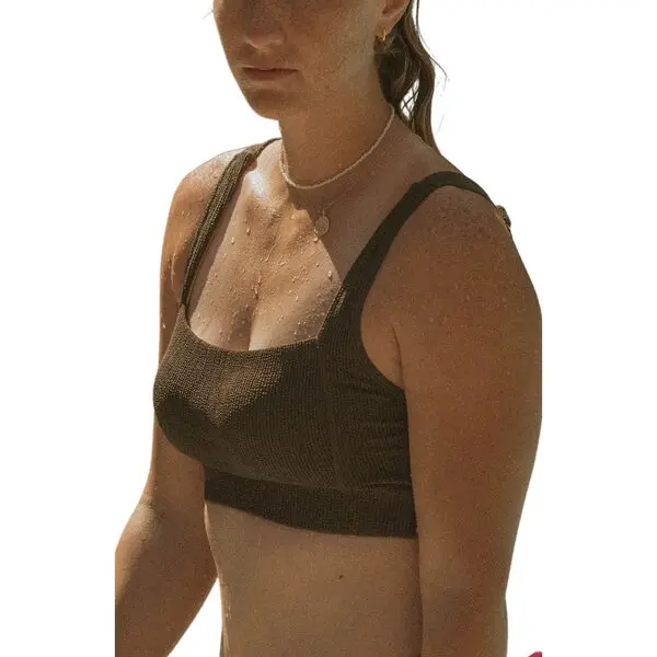 GEODE SWIMWEAR Cabo Square Neck Bikini Top - Brown