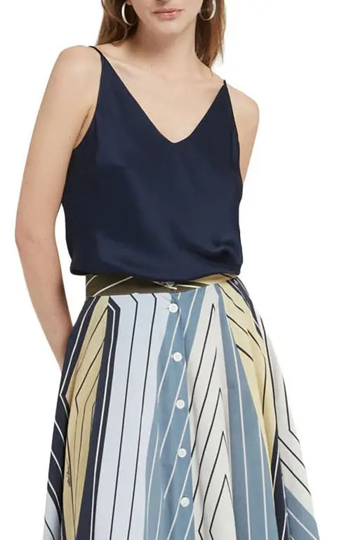 OTTOD'AME Viscose Sleeveless Top - Blue