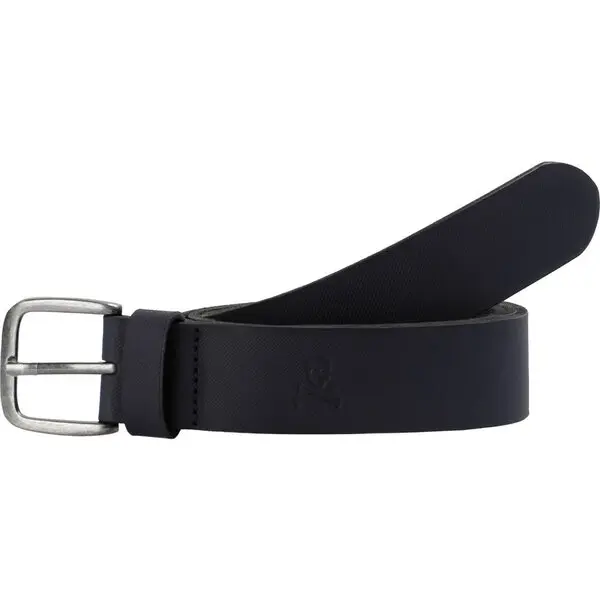 SCALPERS Textured Leather Belt - Navy