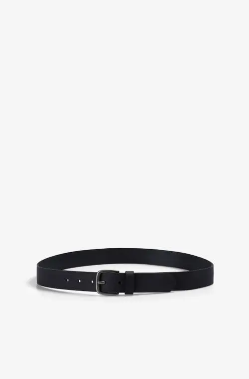 SCALPERS Textured Leather Belt With Silver-tone Buckle