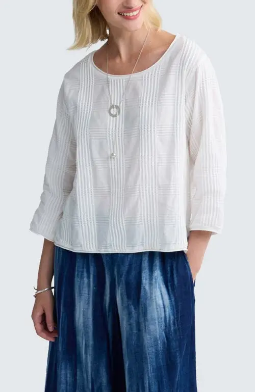 LUUKAA Elira Mixed-texture Blouse - Ecru