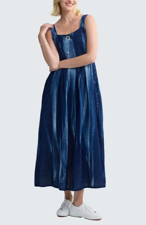LUUKAA Peyton Batik-effect Tiered Dress - Candy Sky