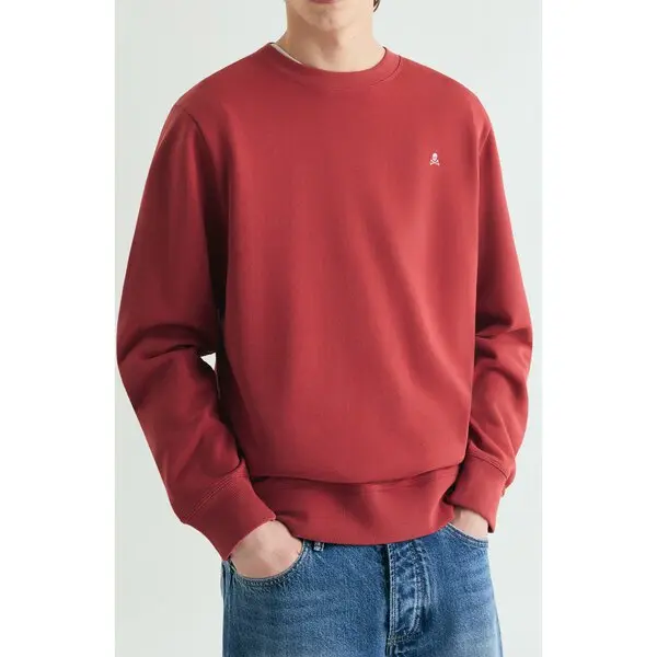 SCALPERS Contrast Embroidered Sweatshirt - Red