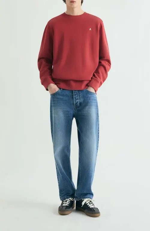 SCALPERS Contrast Embroidered Skull Sweatshirt - Red