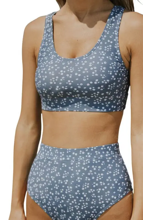 GEODE SWIMWEAR Pacific Scoop Neck Bikini Top - Blue