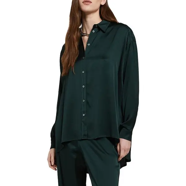 OTTOD'AME Viscose Palazzo Pants - Forest