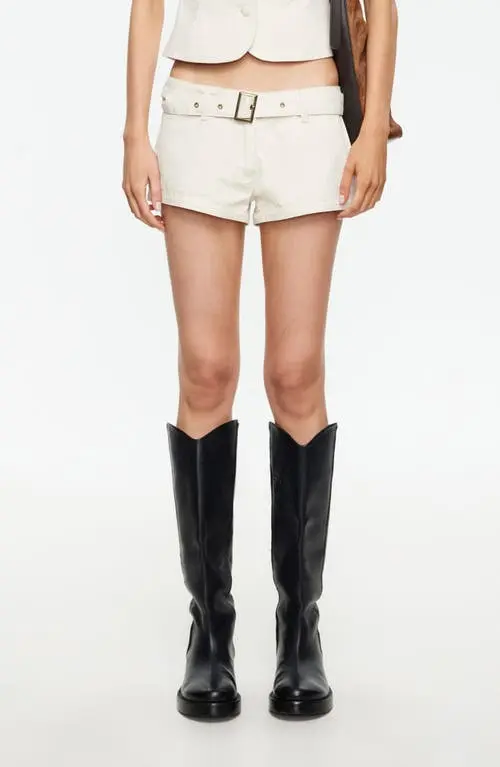 Lioness Afterglow Belted Low Rise Shorts - Beige