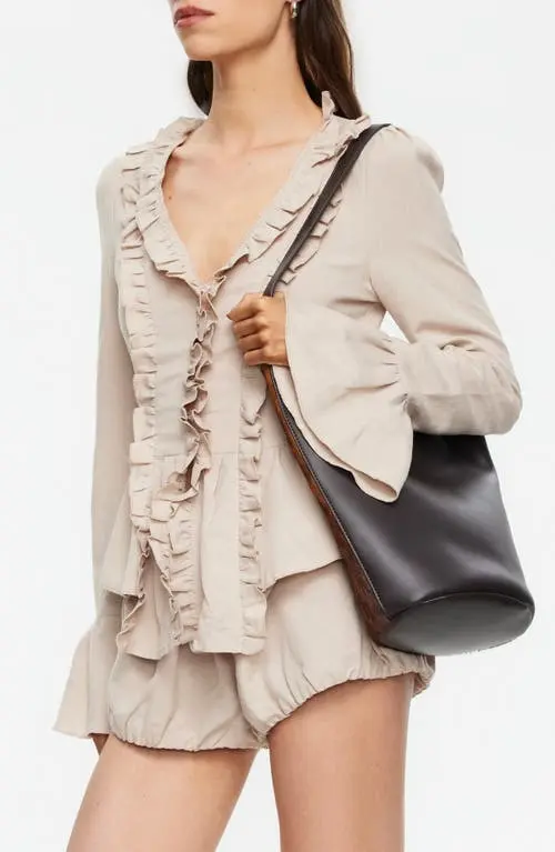 Lioness Odette Ruffle Bell Sleeve Top - Beige