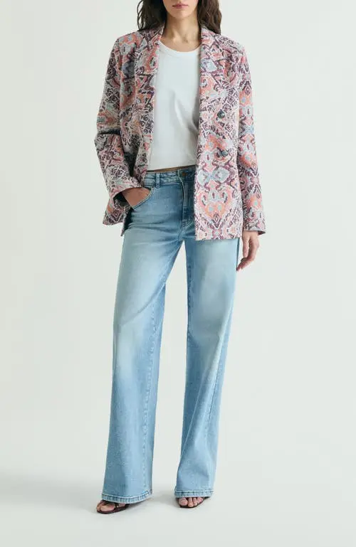 SCALPERS Jacquard Print Double Breasted Blazer