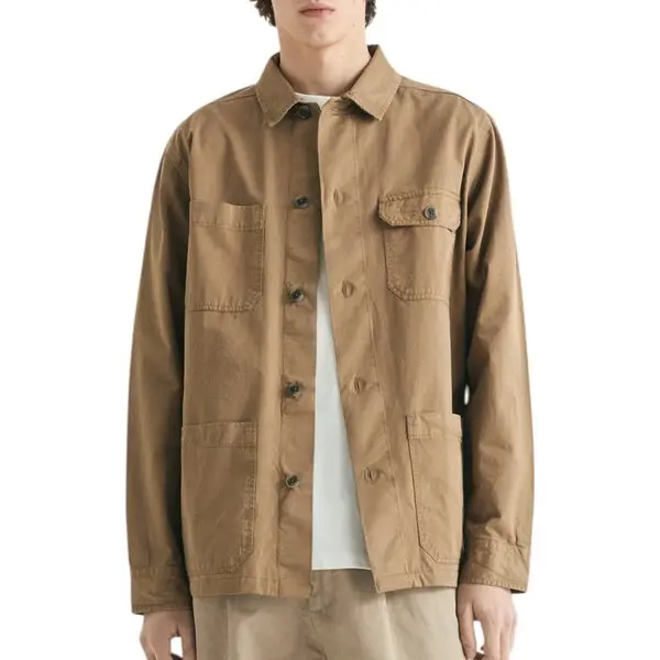 SCALPERS Overshirt With Buttoned Pockets - Taupe