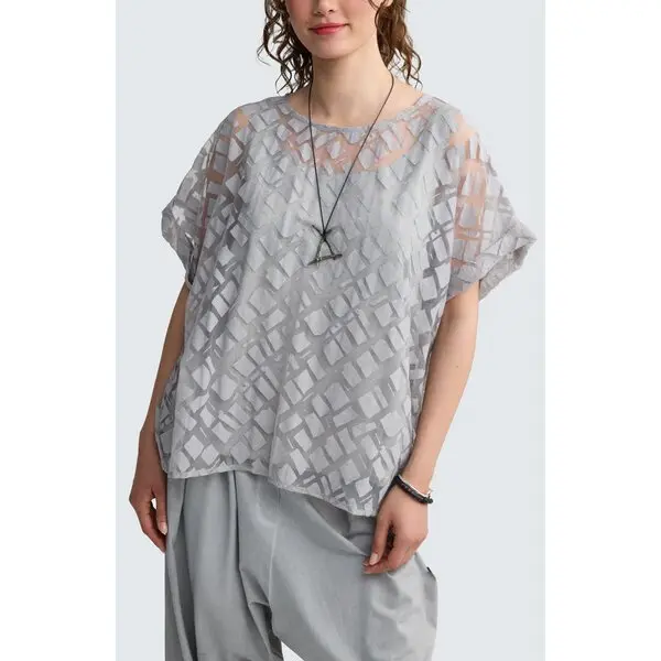 LUUKAA Solenne Layered Hybrid Top - Ash Grey