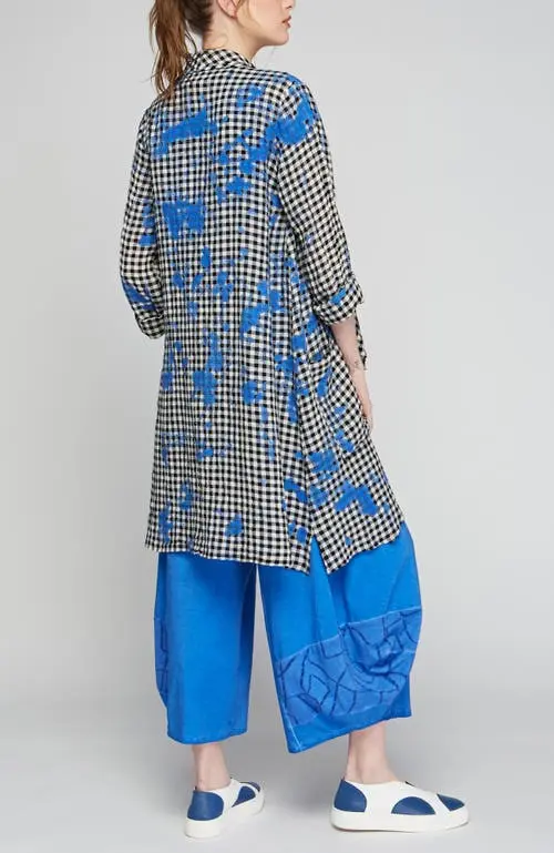 LUUKAA Jax Checkered Gauze Linen Duster