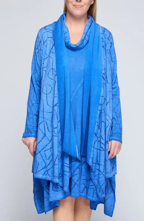 LUUKAA Axel Devore Cotton Jersey Duster - Blue