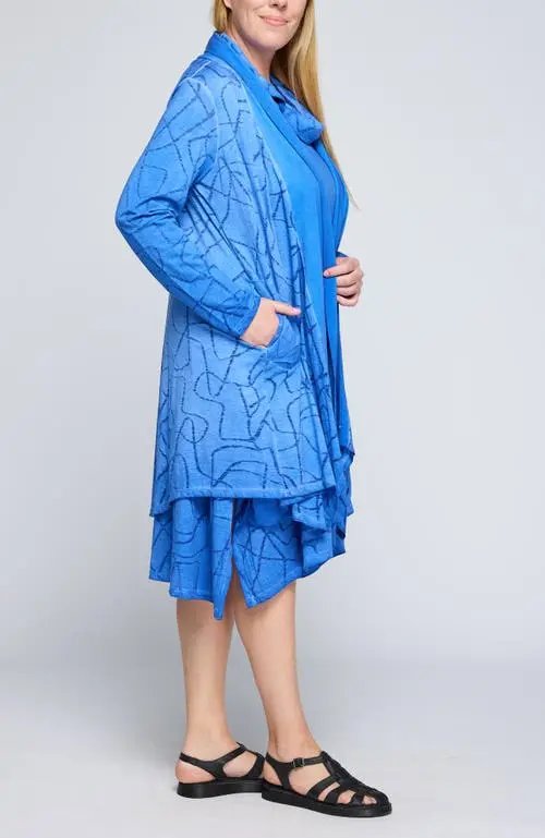 LUUKAA Devore Cotton Jersey Duster With Pointed Hem