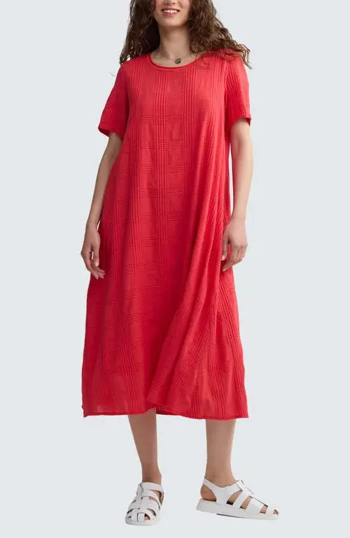 LUUKAA Calla Check-embroidered Dress - Vermillion