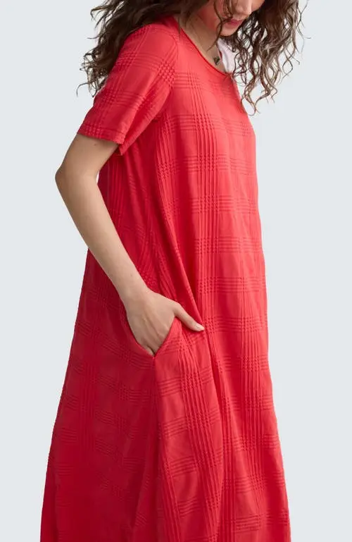 LUUKAA Calla Check-embroidered Dress - Vermillion