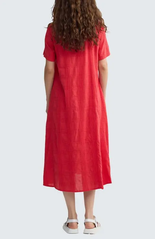 LUUKAA Calla Check-embroidered Dress - Vermillion