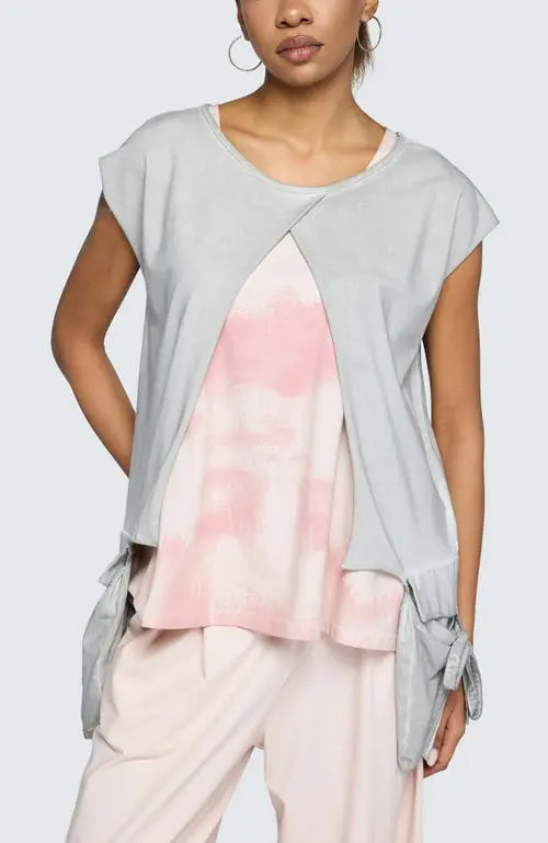 LUUKAA Elowyn Garment-dyed Boxy Blouse - Ash Grey