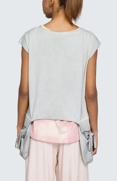 LUUKAA Elowyn Garment-dyed Boxy Blouse - Ash Grey